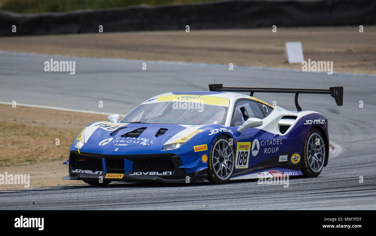 Monterey, CA, USA. 6th May, 2018. A. #188 David Varwig between turns 2 ...