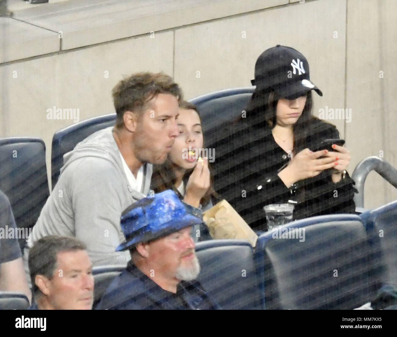 New York, NY, USA. 9th May, 2018. Justin Hartley seen with daughter ...