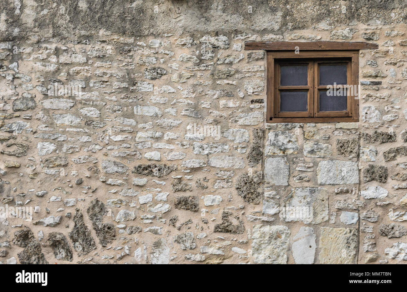 THE ALAMO, SAN ANTONIO, TX /USA--MAY 3: A back wall and small window of ...