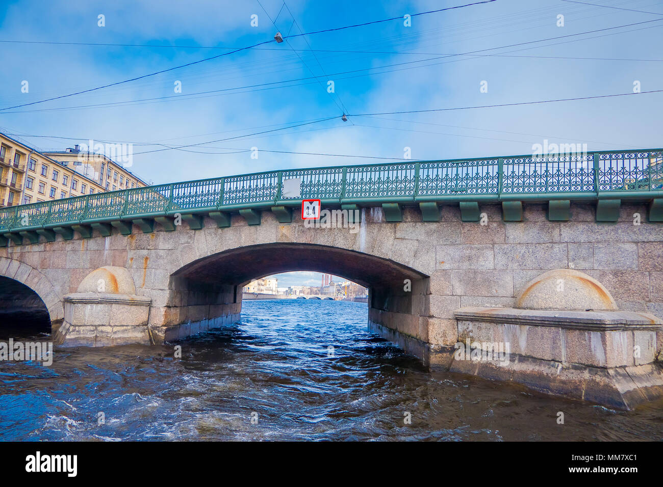 Beautiful outdoor view of Anichkov Bridge on Fontanka river in Saint Petersburg Stock Photo - Alamy