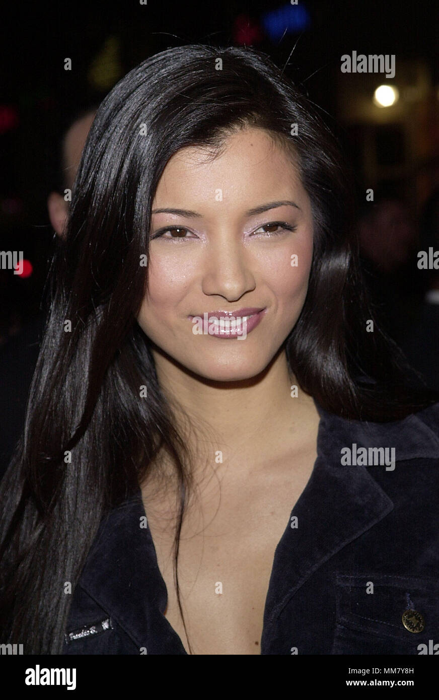 Kelly Hu arriving at the 1ere of Exit Wound at the Mann Village Theatre ...