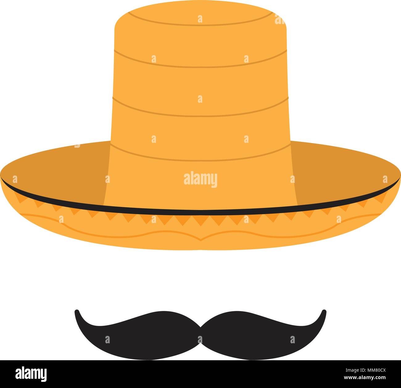 Sombrero mexican hat mustache Stock Vector Images - Alamy