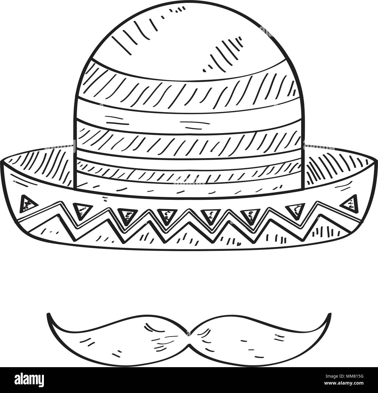 Sketch of a traditional mexican hat Stock Vector Image & Art - Alamy