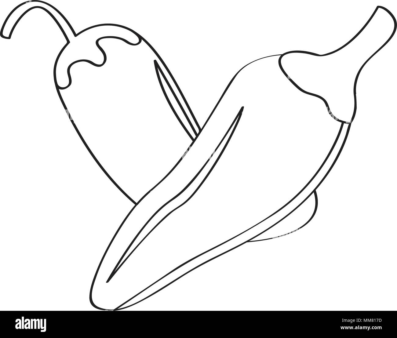 Fresh chile pepper vegetable Black and White Stock Photos & Images - Alamy