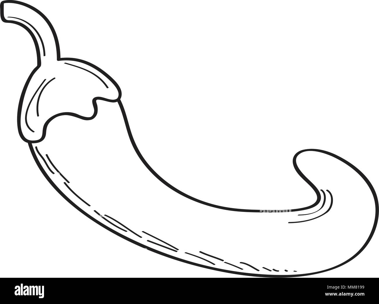 Fresh chile pepper vegetable Black and White Stock Photos & Images - Alamy