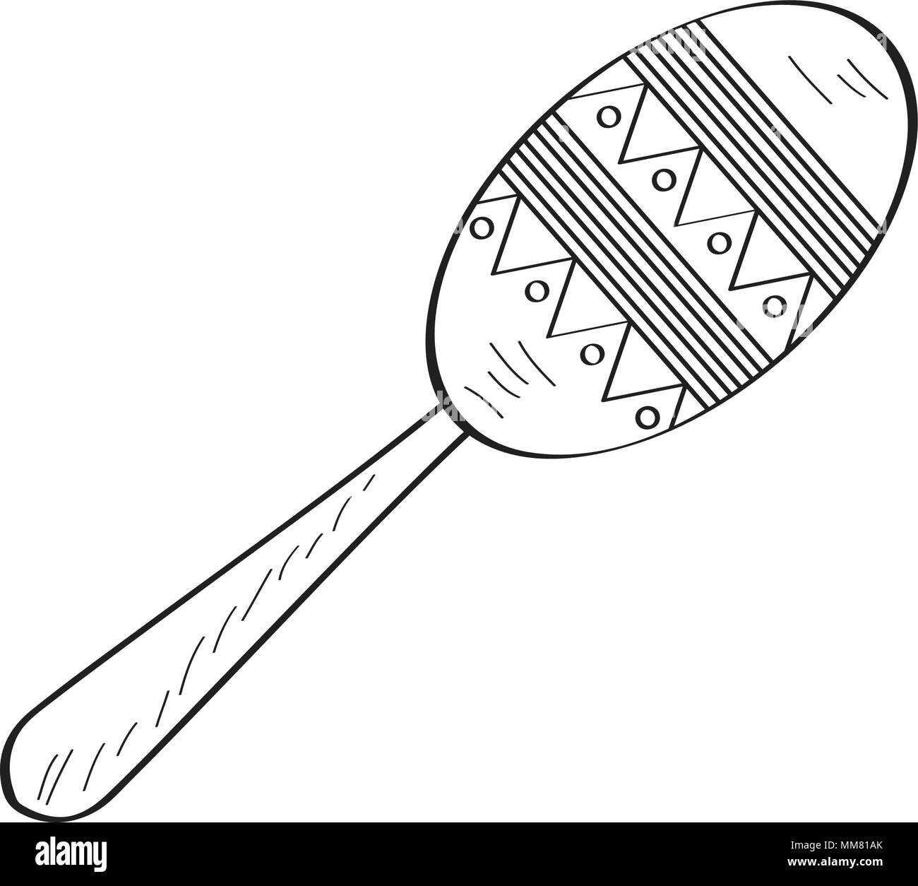 Traditional mexican maraca sketch Stock Vector Image & Art - Alamy