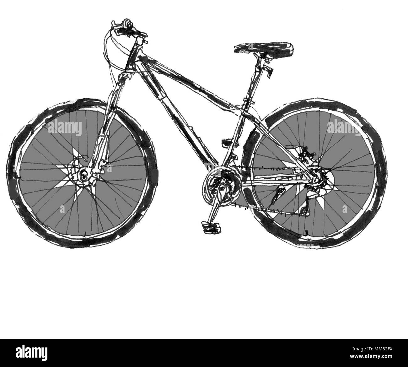 Ink drawing of bike hi-res stock photography and images - Alamy