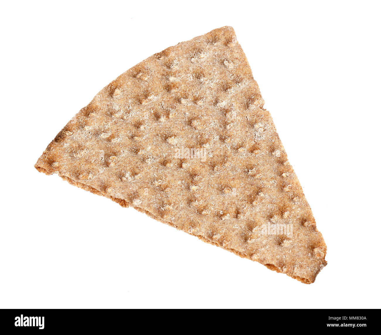 One slice of Swedish traditional crisp bread (knackebrod) isolated on ...