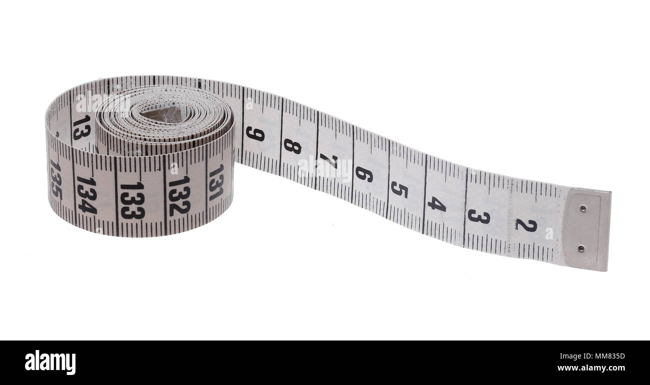 A roll of tapemeasure with centimeters isolated on white Stock Photo ...