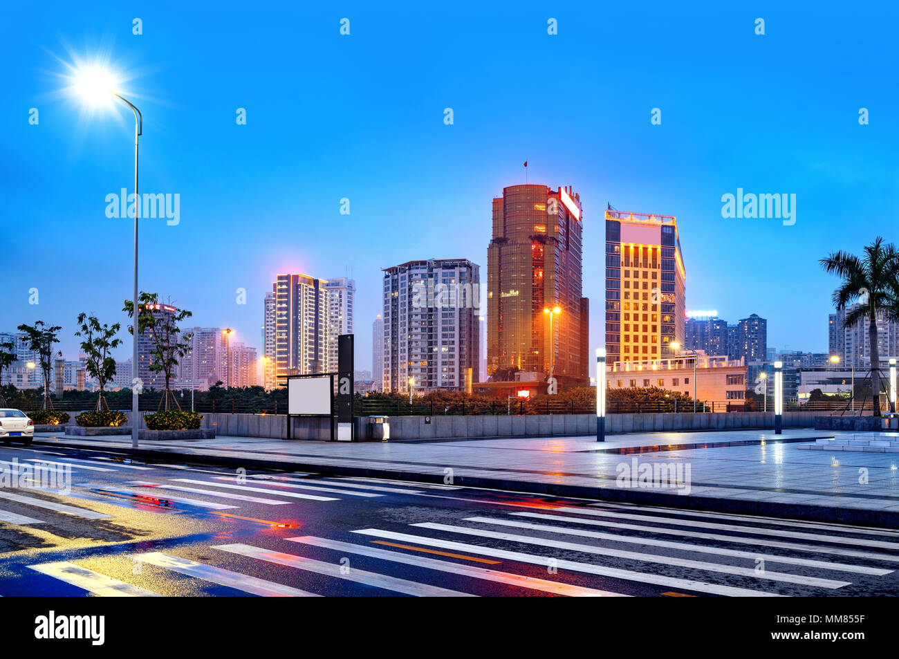 High-rise city night view, Nanning, Guangxi, China Stock Photo - Alamy
