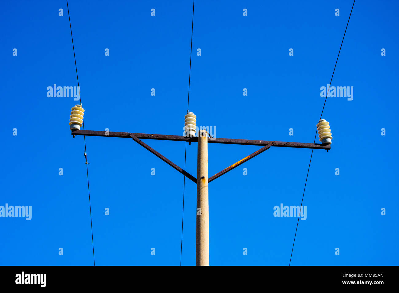 electrical transmission lines and wire from it in Afyon, Turkey Stock ...