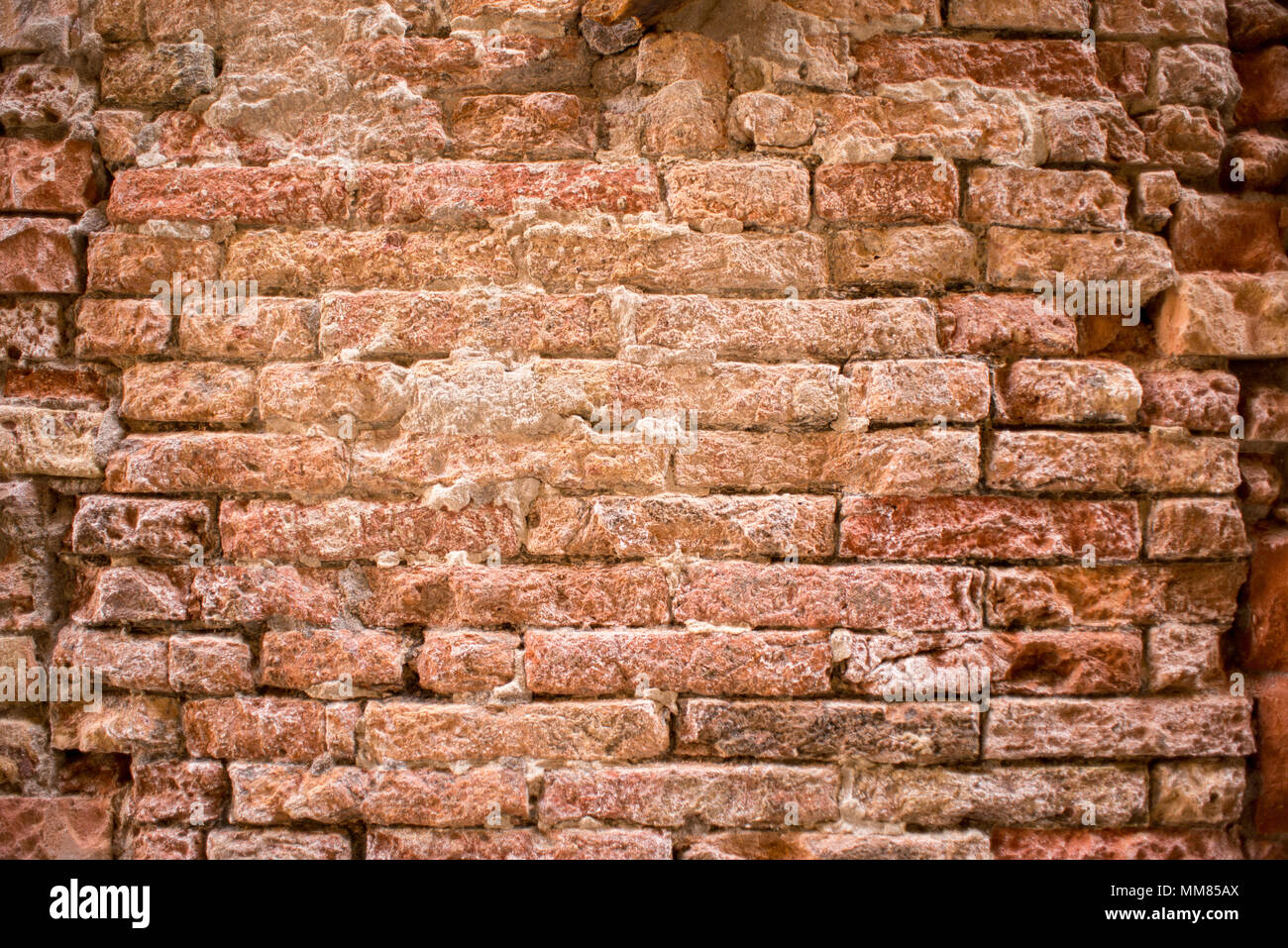 Dark red old bricks wall Stock Photo - Alamy