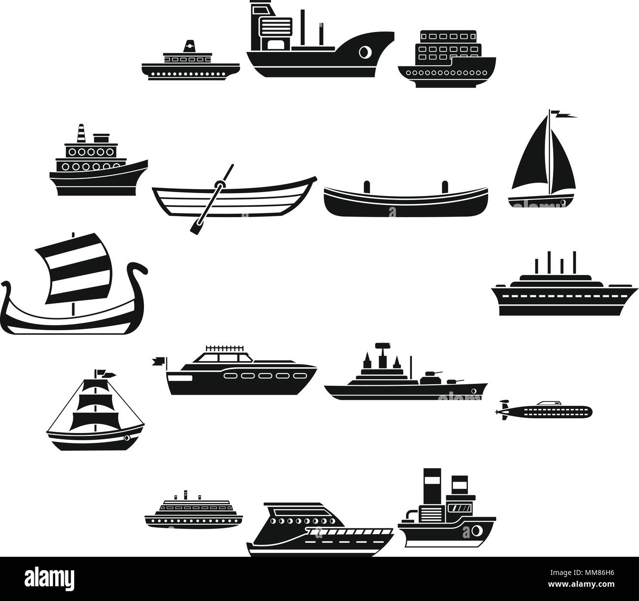Sea transport icons set, simple style Stock Vector Image & Art - Alamy
