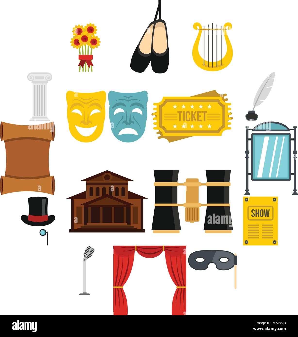 Theater set flat icons Stock Vector Image & Art - Alamy