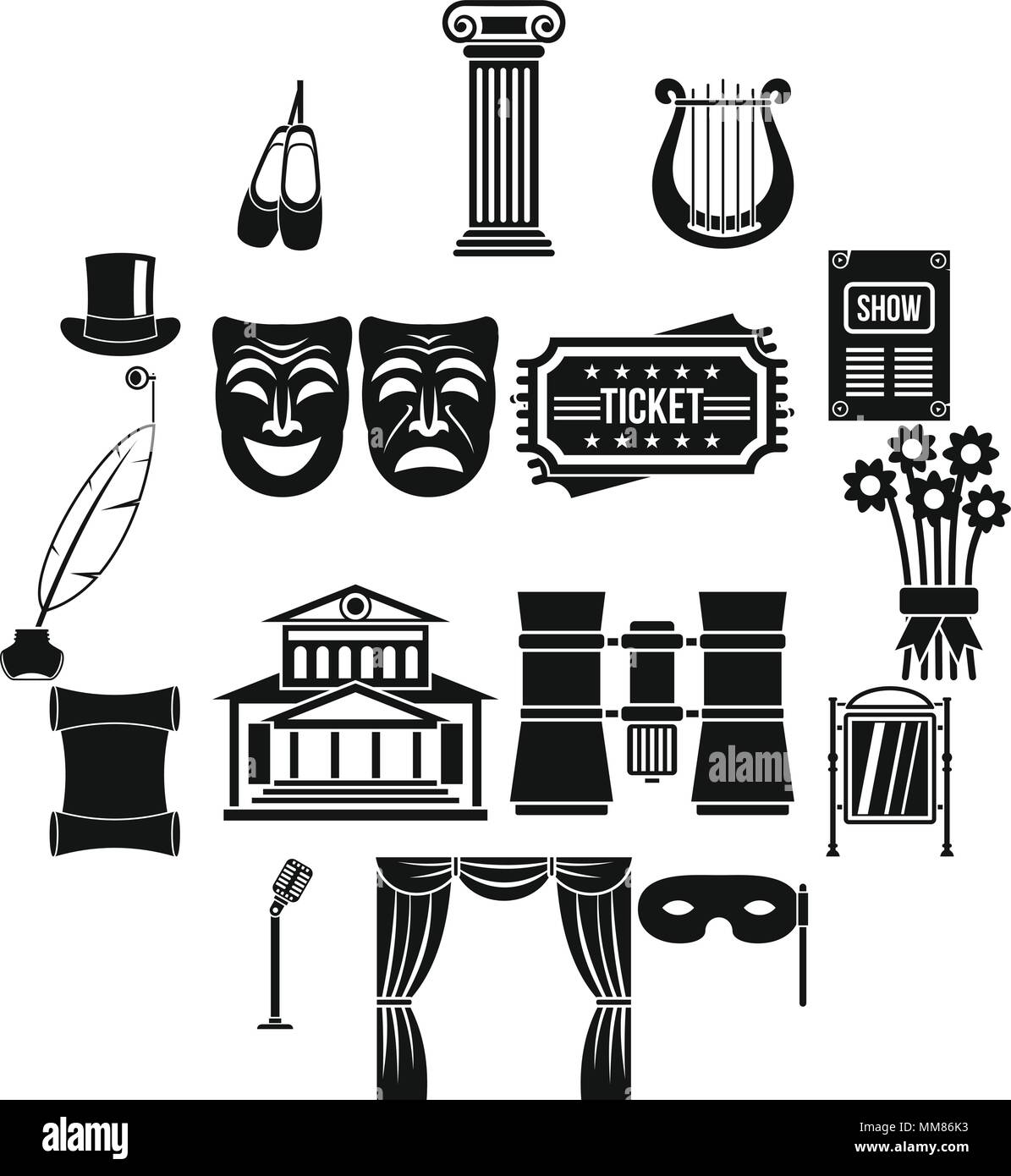 Theater curtain icon simple Stock Vector Images - Alamy