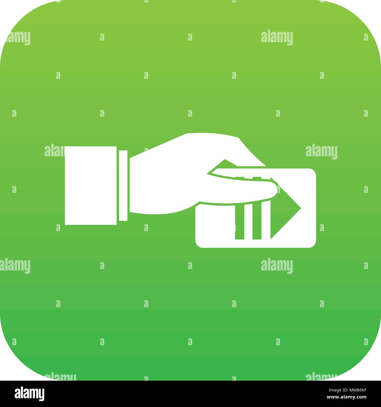 Hand with parking ticket icon digital green Stock Vector Image & Art ...