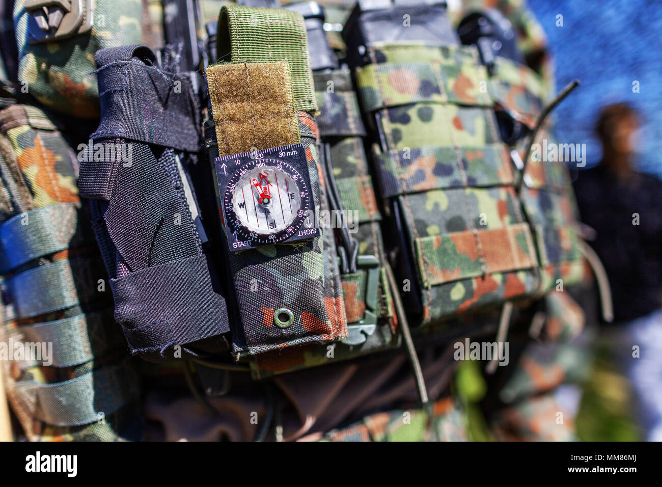 German soldier protection vest with magazines and other tools Stock ...