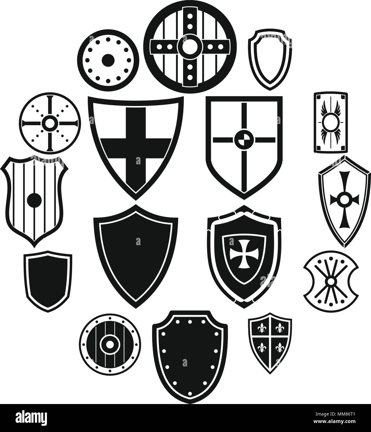 Shield frames icons set, simple style Stock Vector Image & Art - Alamy