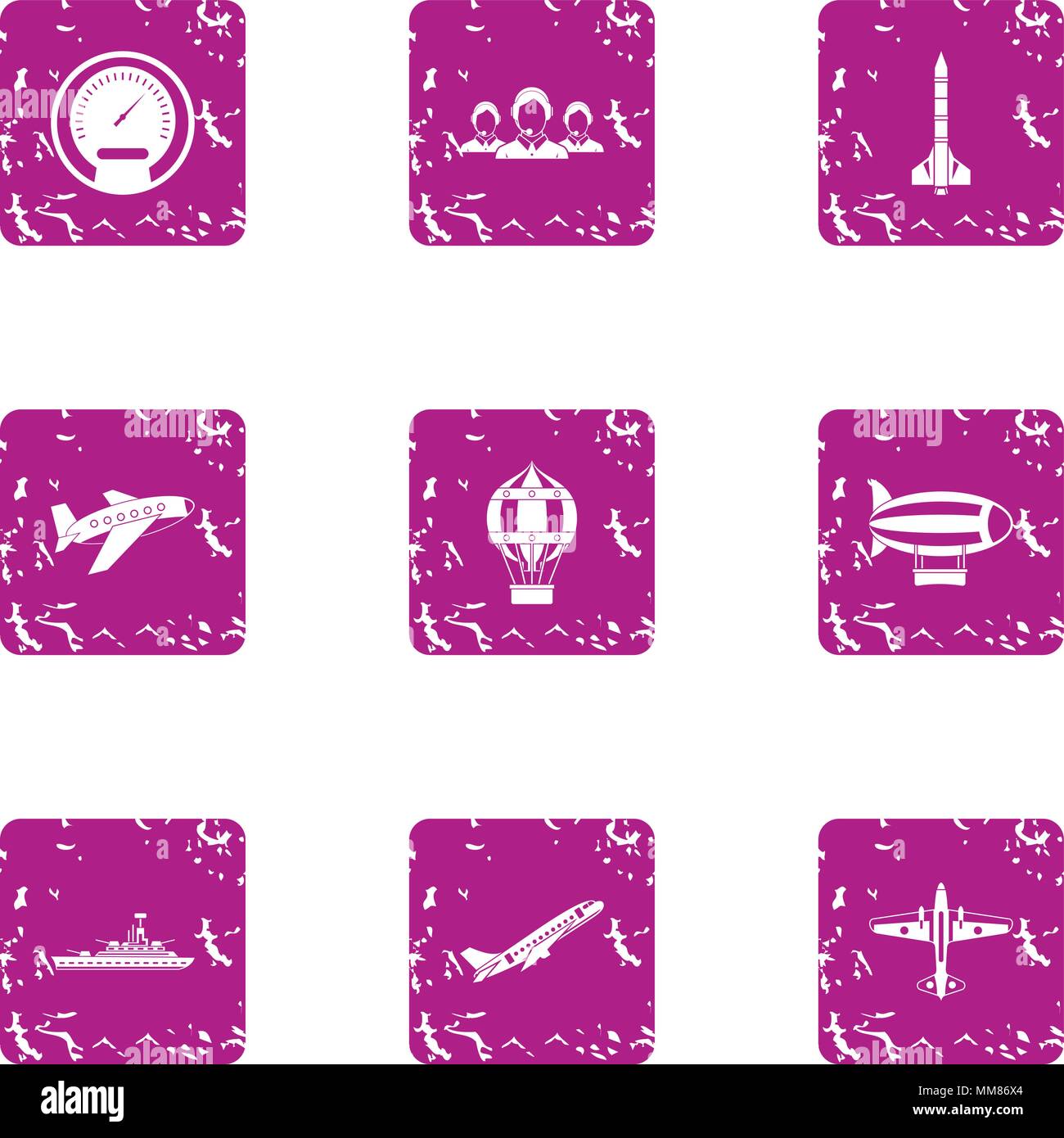 Training aircraft icons set, grunge style Stock Vector Image & Art - Alamy