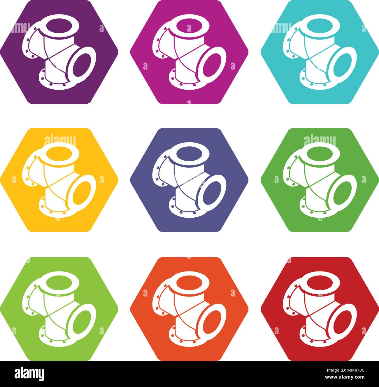 Cross pipe water icons set 9 vector Stock Vector Image & Art - Alamy