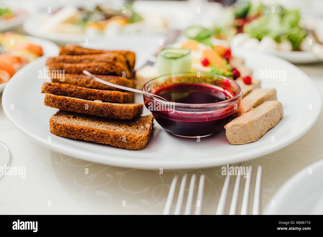 Served dishes to the table for holiday Stock Photo - Alamy