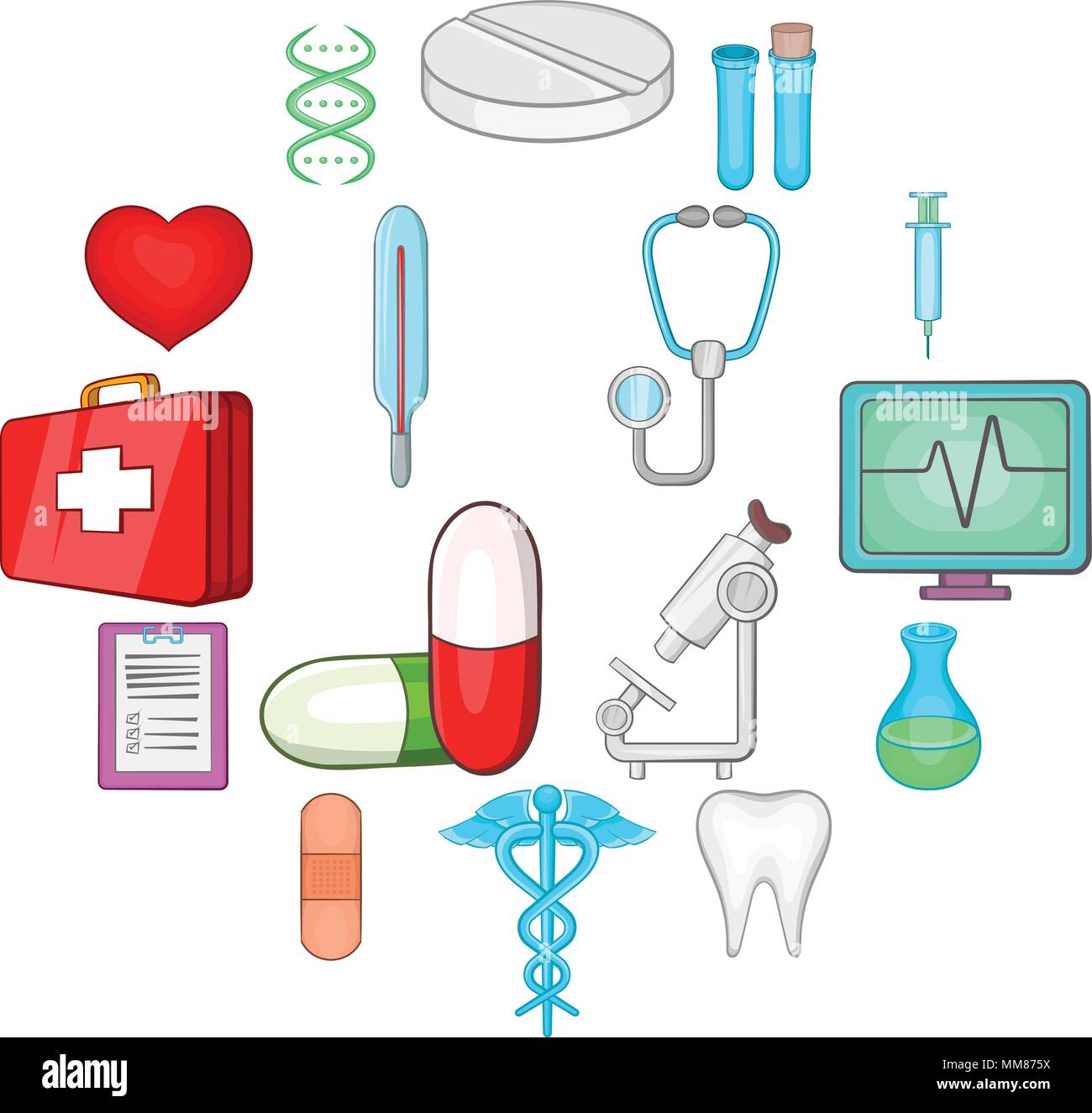 Medical icons set, cartoon style Stock Vector Image & Art - Alamy