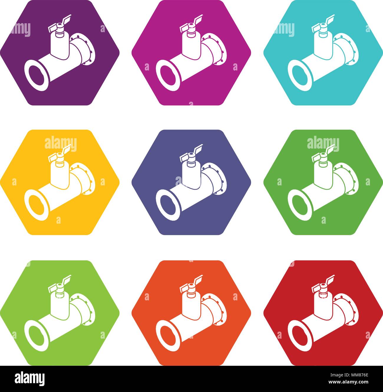Pipe tap icons set 9 vector Stock Vector Image & Art - Alamy
