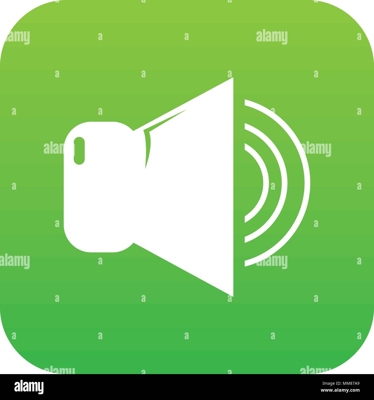 Volume up icon green vector Stock Vector Image & Art - Alamy