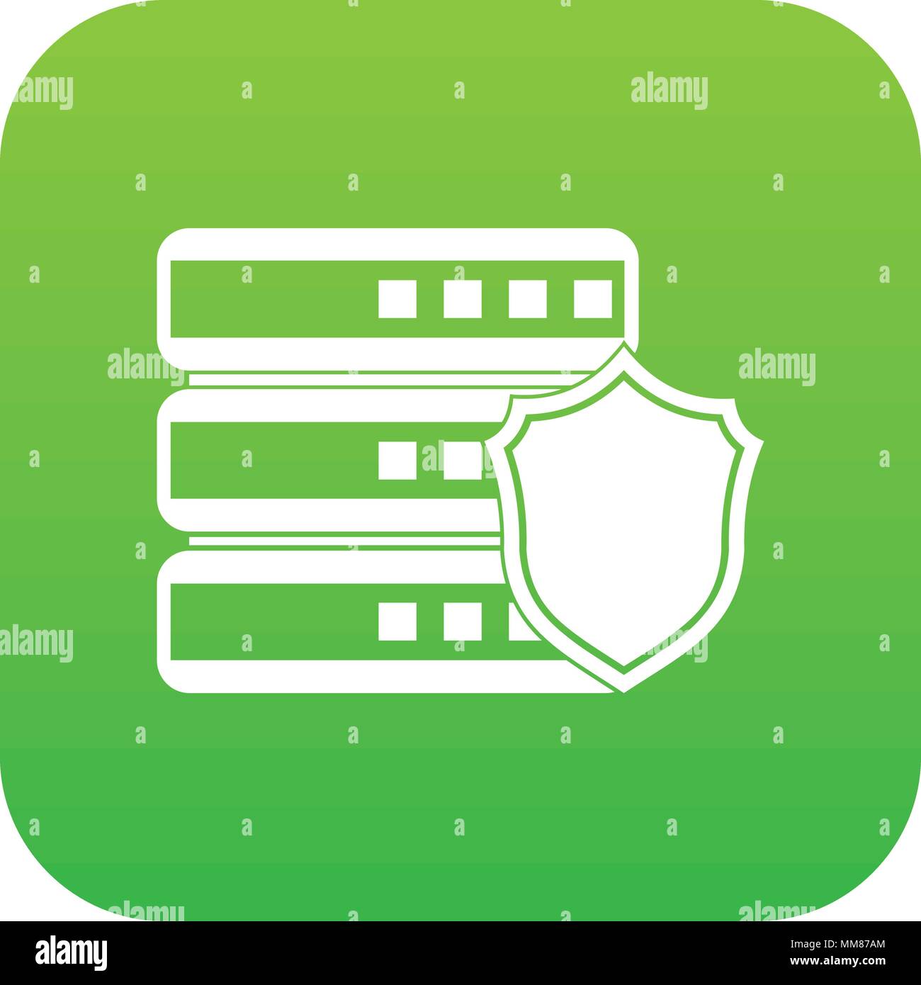 Database with gray shield icon digital green Stock Vector Image & Art ...