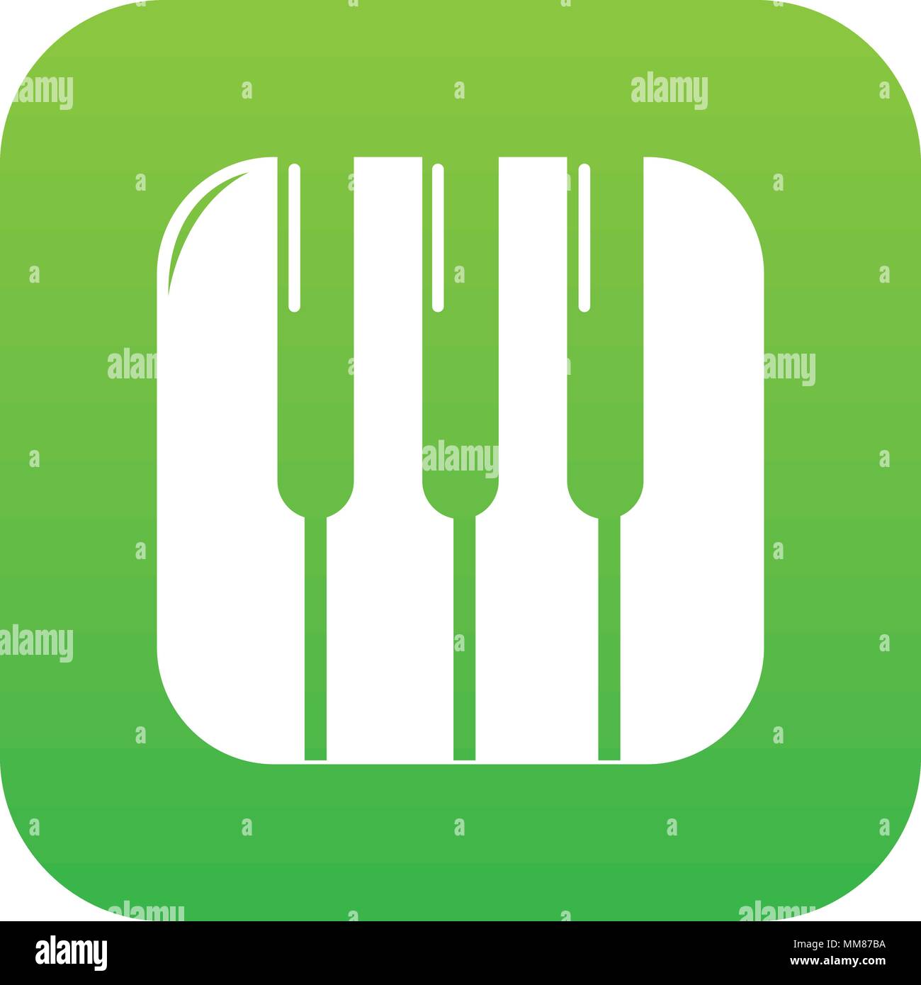 Piano keys icon green vector Stock Vector Image & Art - Alamy