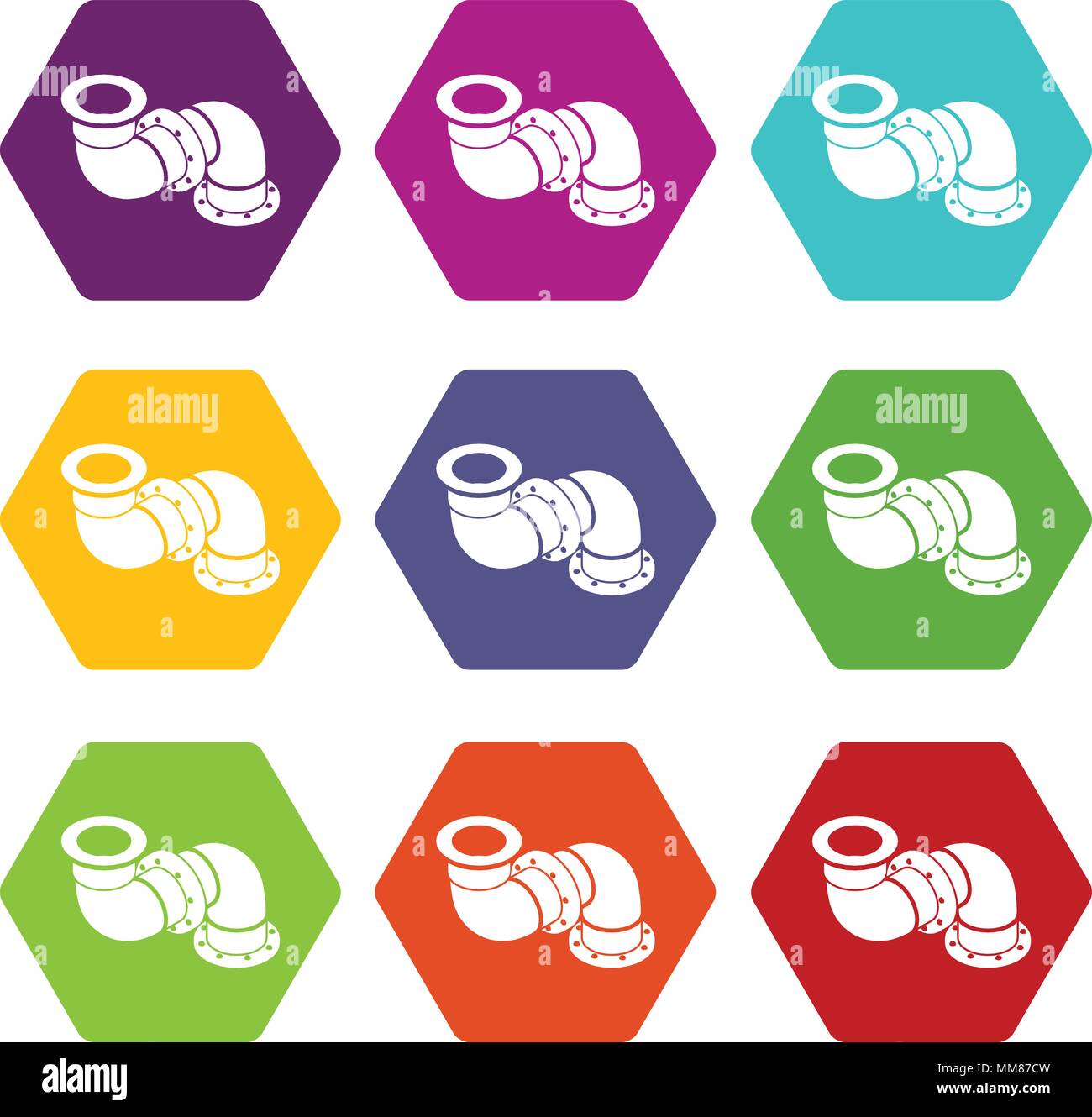 Adapter pipe icons set 9 vector Stock Vector Image & Art - Alamy