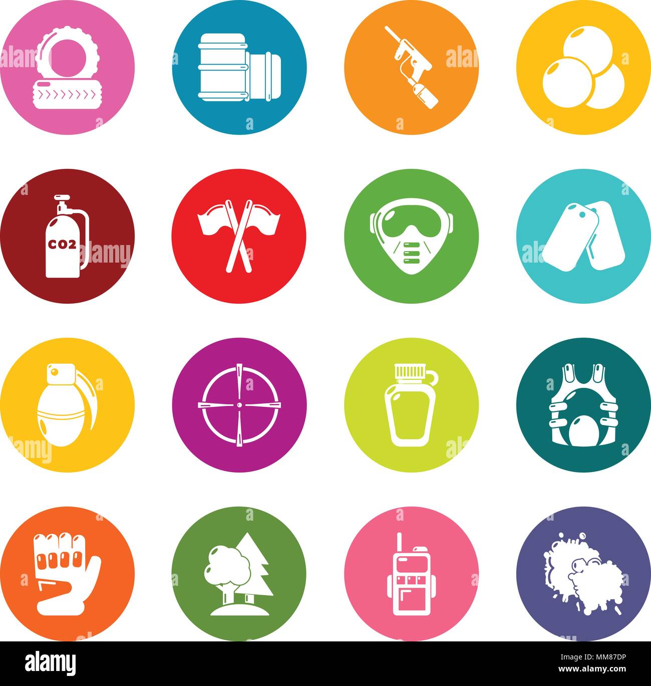 Paintball icons set colorful circles vector Stock Vector Image & Art ...