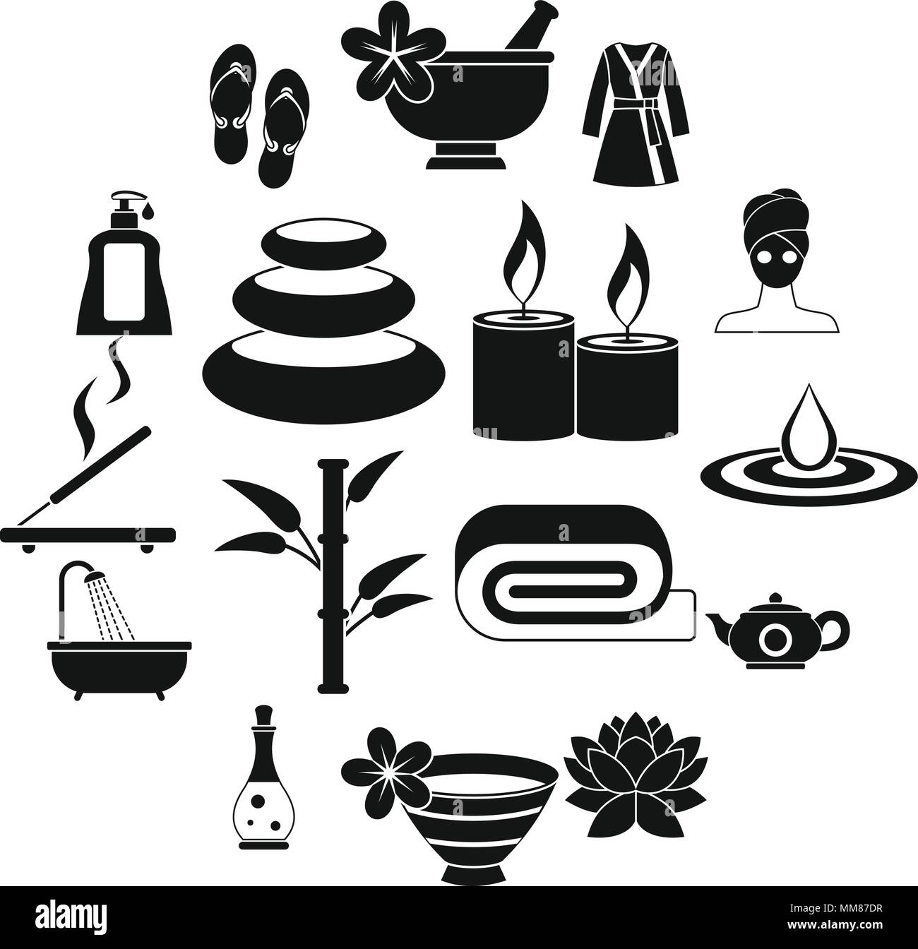 Spa treatments icons set, simple style Stock Vector Image & Art - Alamy