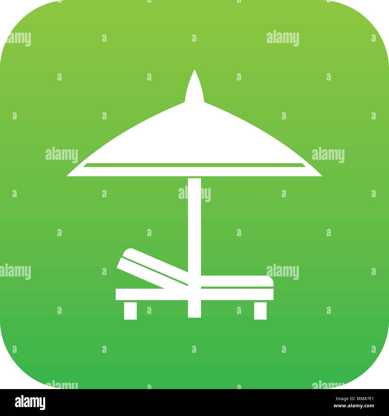 Bench and umbrella icon digital green Stock Vector Image & Art - Alamy