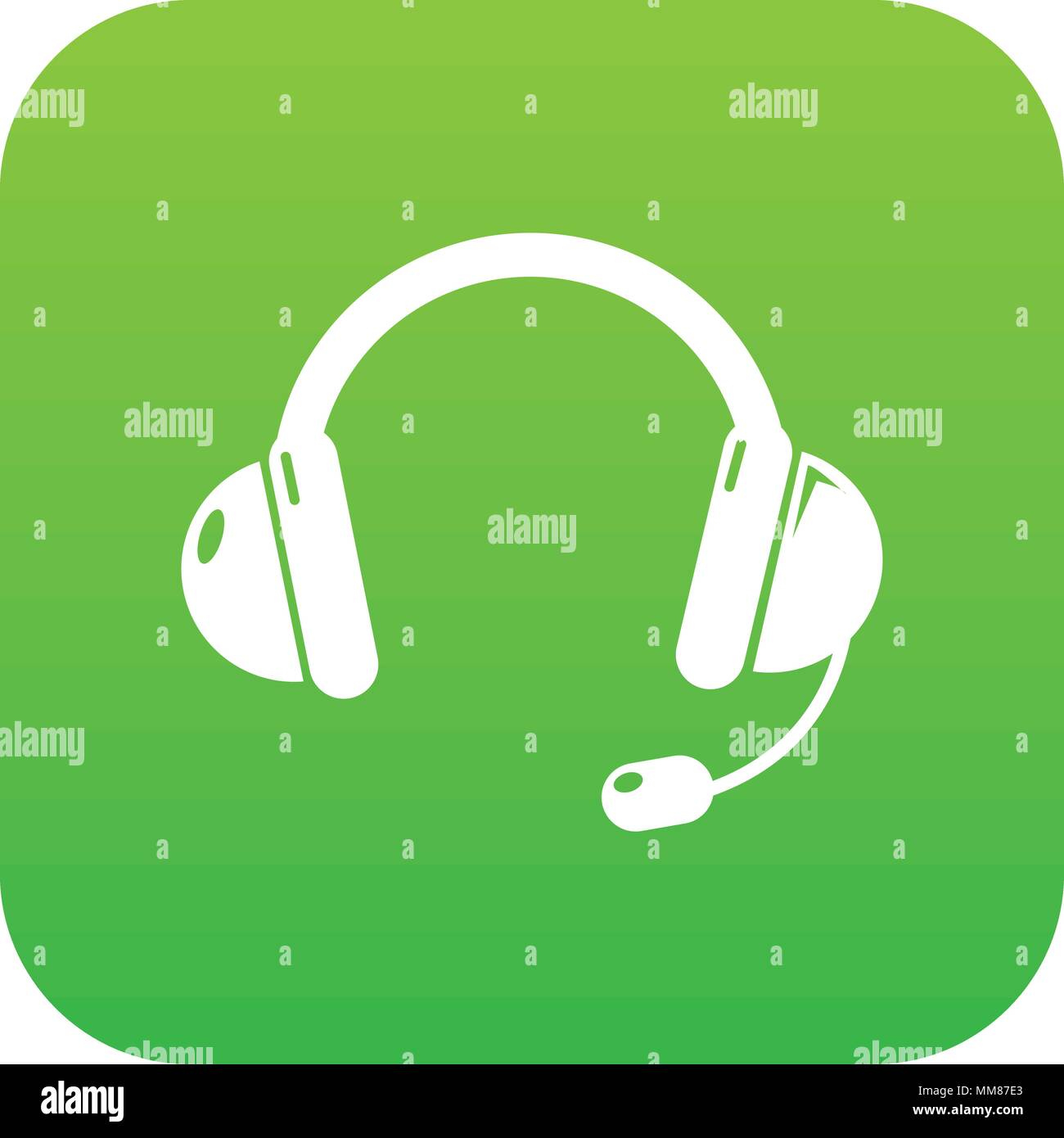 Headset icon green vector Stock Vector Image & Art - Alamy
