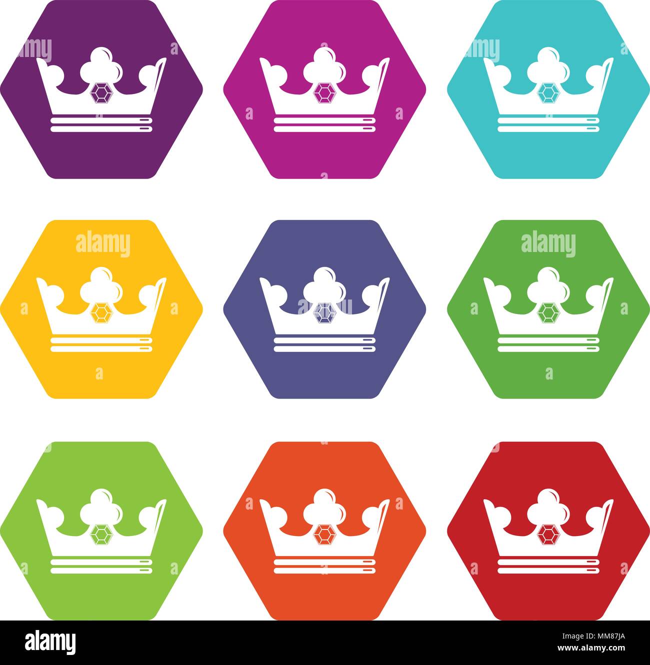 Steel crown icons set 9 vector Stock Vector Image & Art - Alamy
