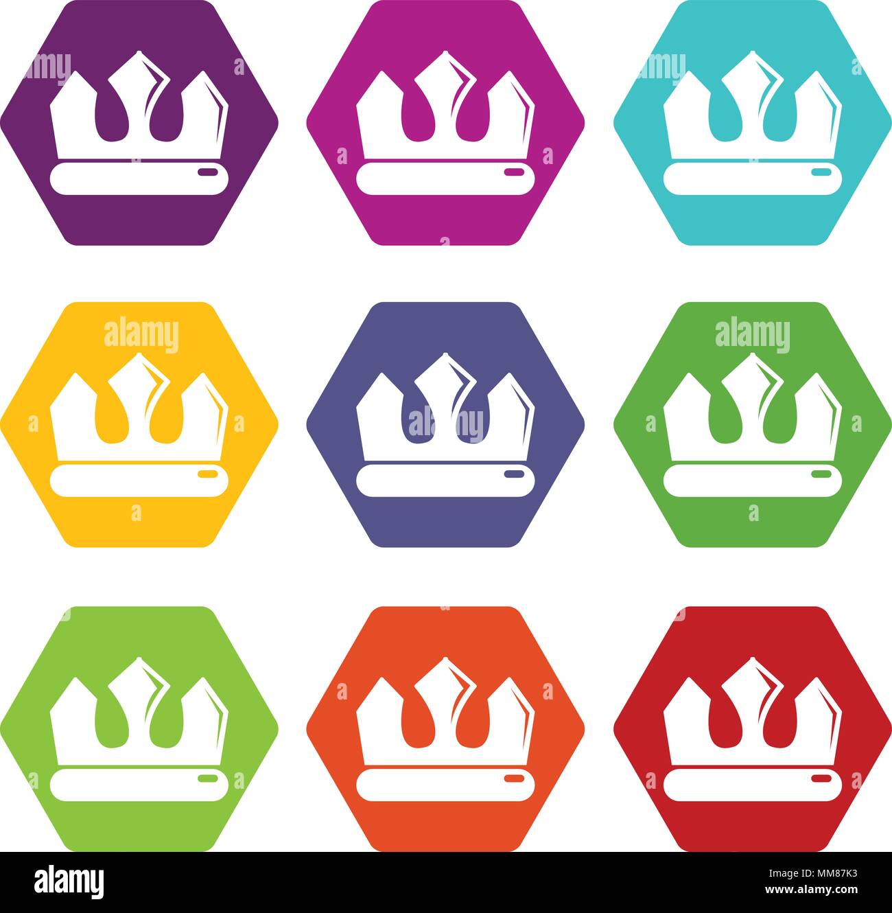 Bronze crown icons set 9 vector Stock Vector Image & Art - Alamy