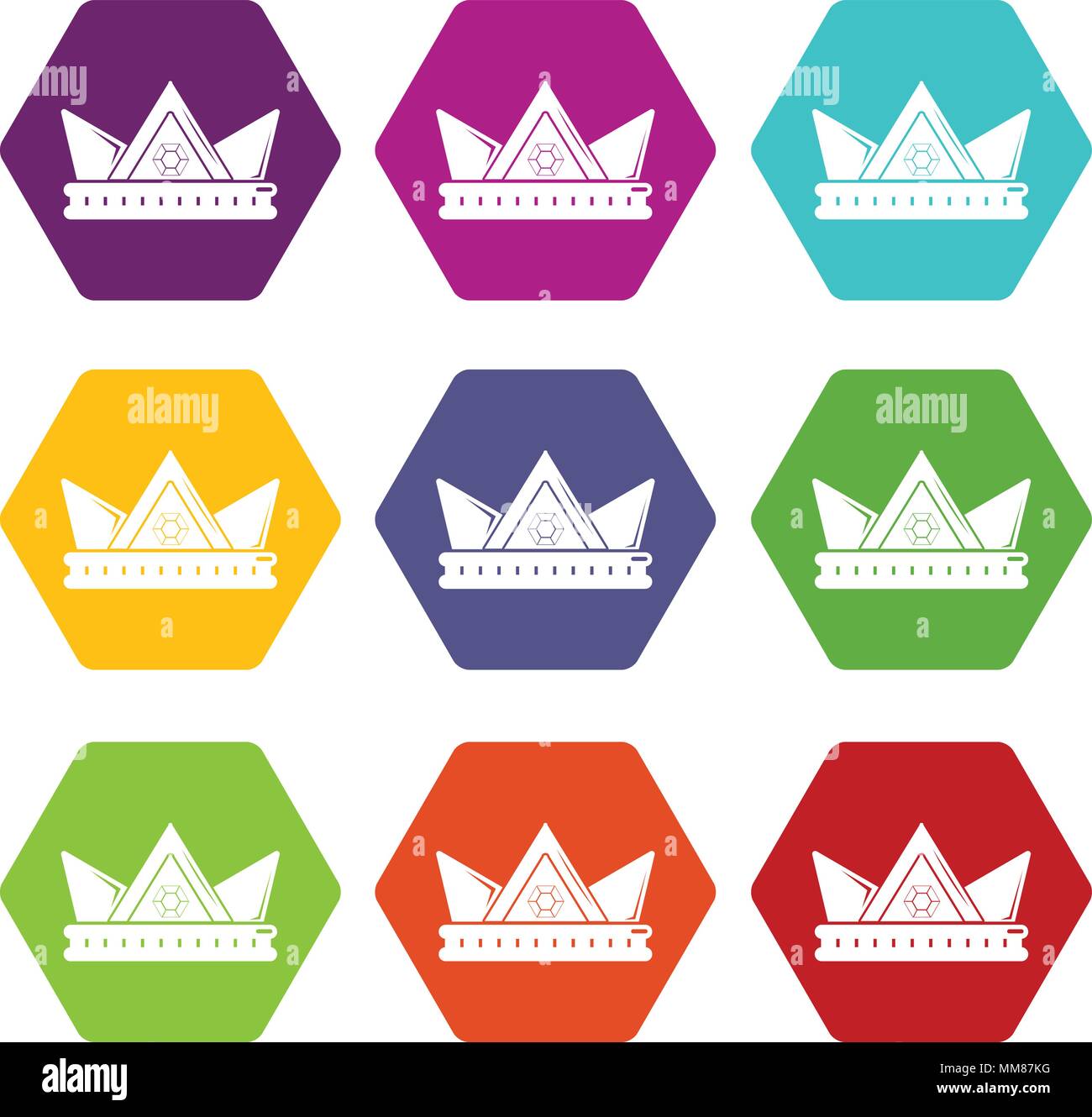 Diamond crown icons set 9 vector Stock Vector Image & Art - Alamy