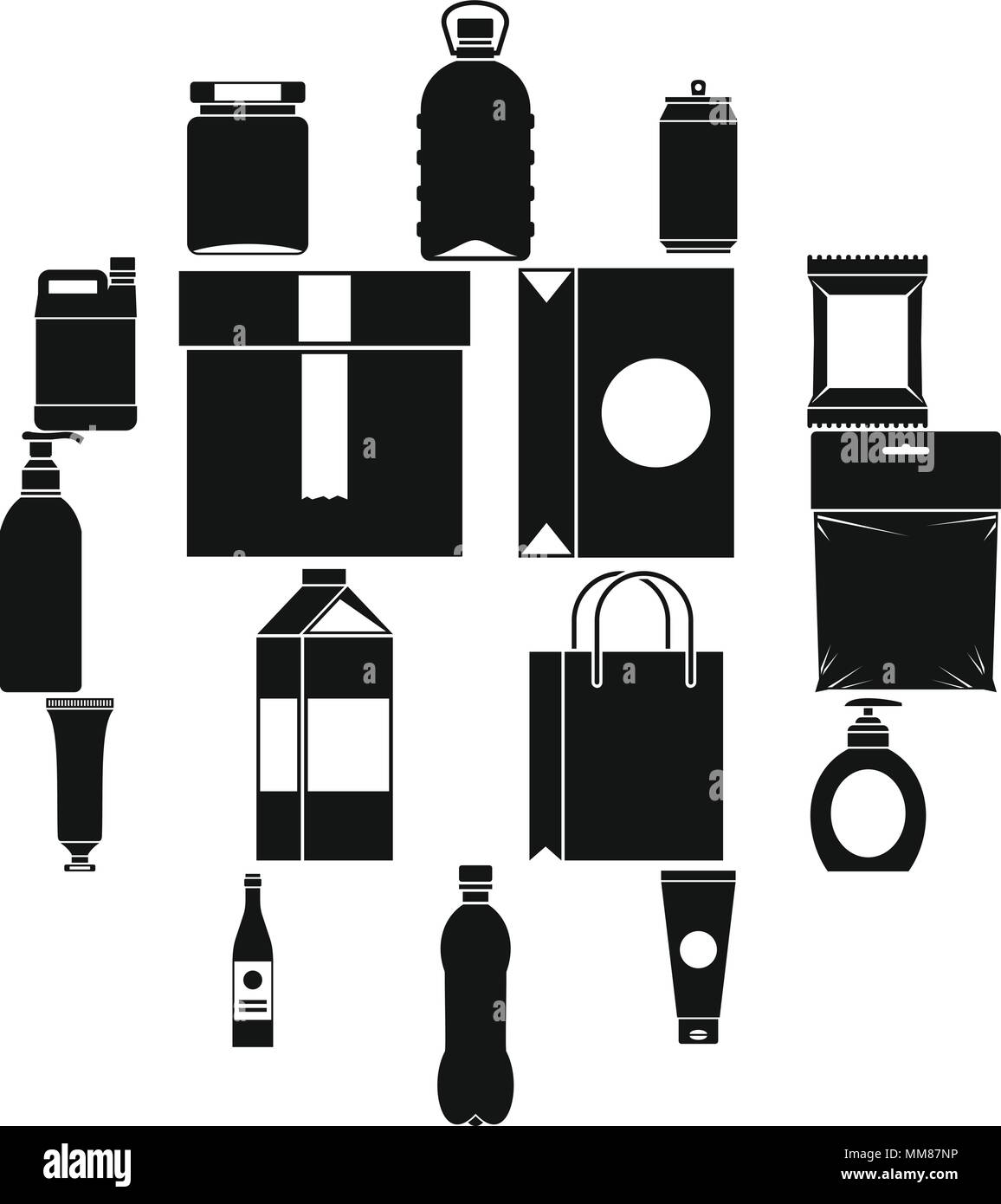 Packaging items icons set, simple style Stock Vector Image & Art - Alamy