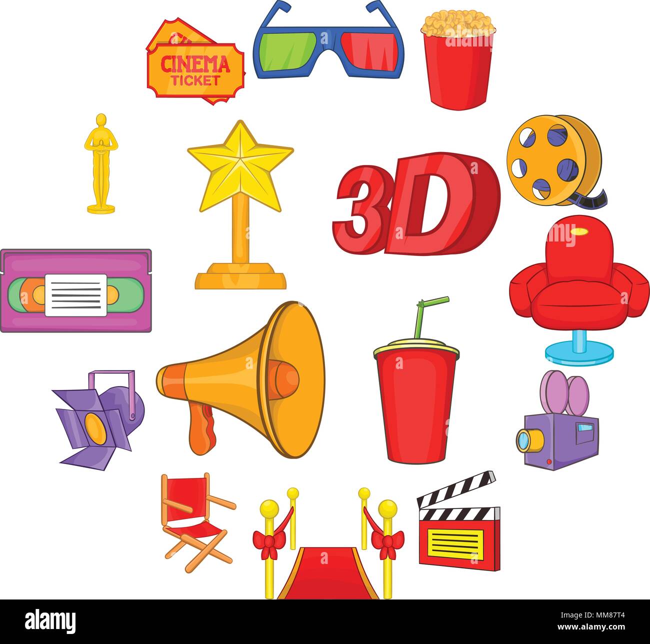 Cinema icons set, cartoon style Stock Vector Image & Art - Alamy