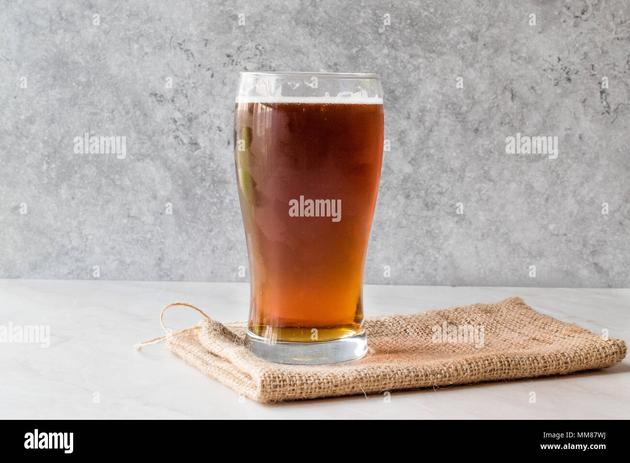 Cool Refreshing Red Amber Beer in Glass. Beverage Concept Stock Photo ...