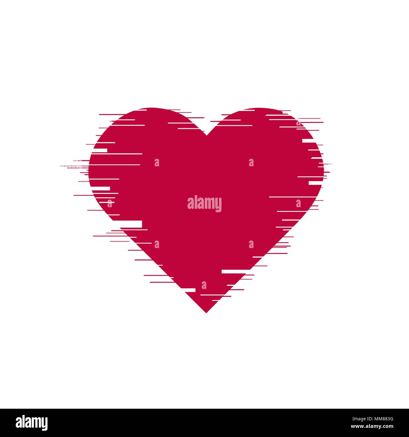 Glitch heart. Distorted glitch style modern background. Design element ...