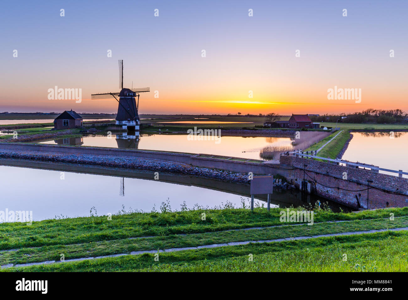 Windmill dutch wadden island hi-res stock photography and images - Alamy