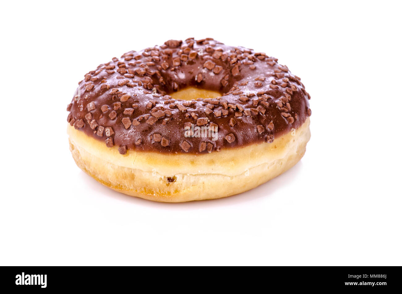 one chocolate donut on white background, isolated Stock Photo - Alamy