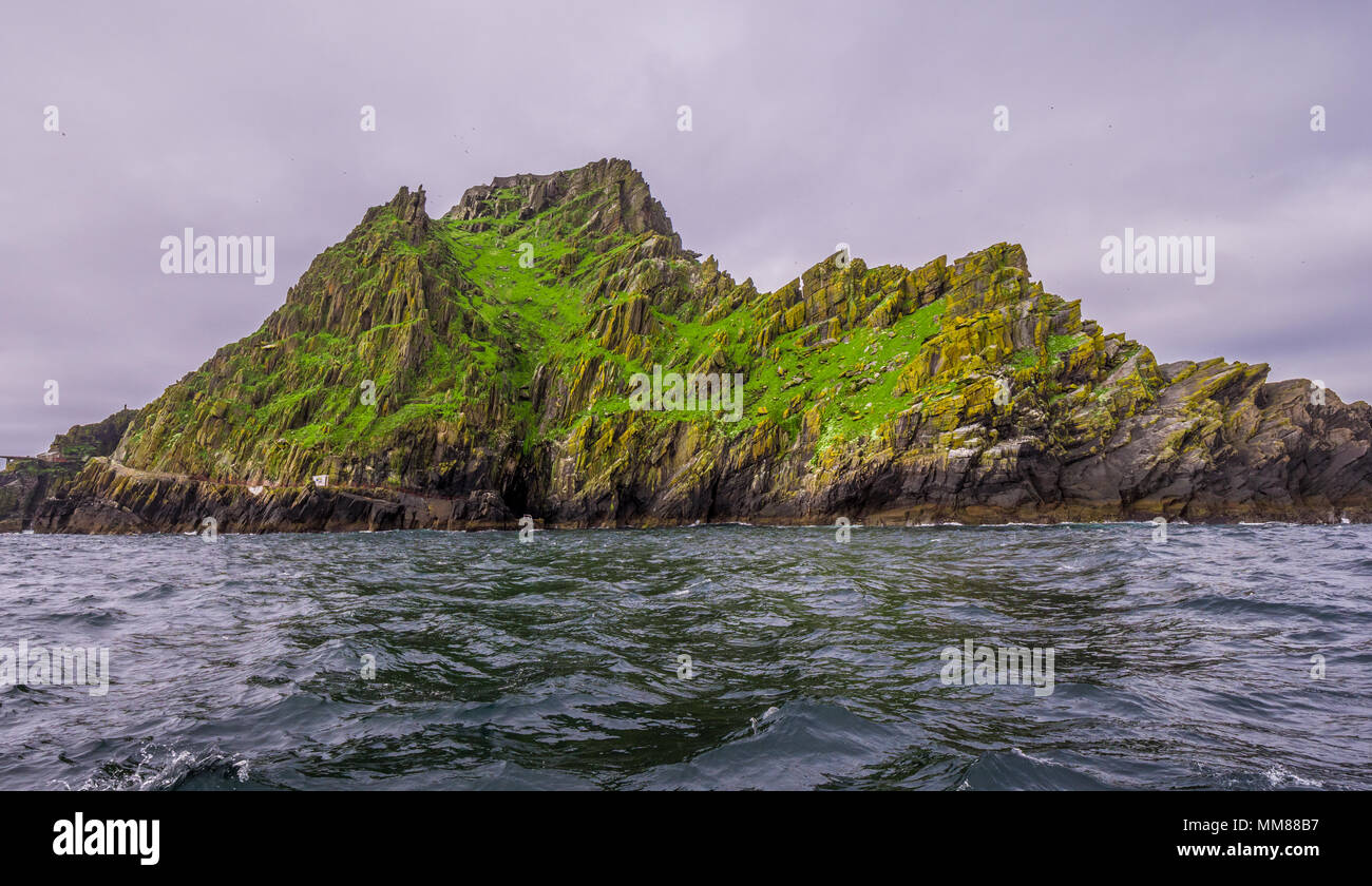 The beautiful island of Skellig Michael - The Irish Skelligs Stock ...