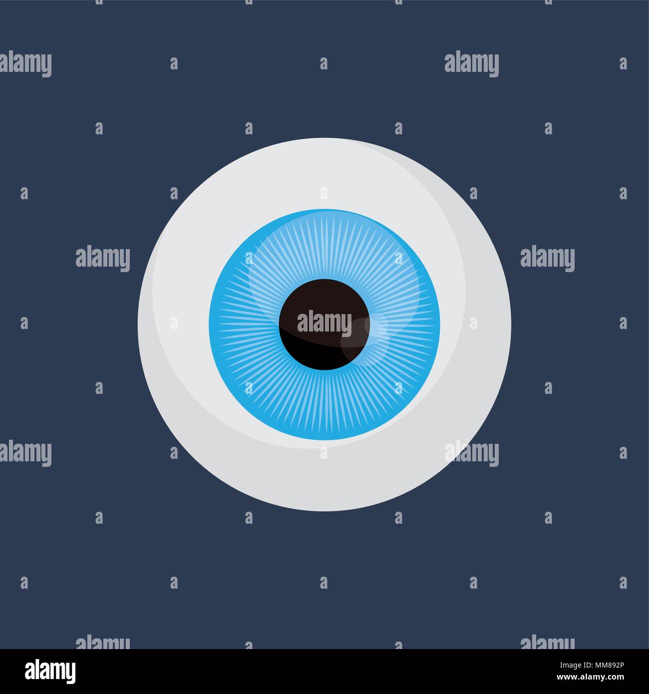 eyeball with blue iris over blue background, colorful design. vector ...