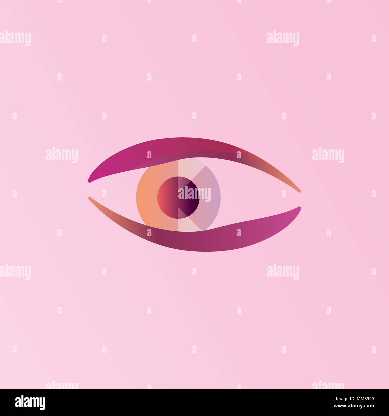 eye icon over pink background, colorful design. vector illustration ...