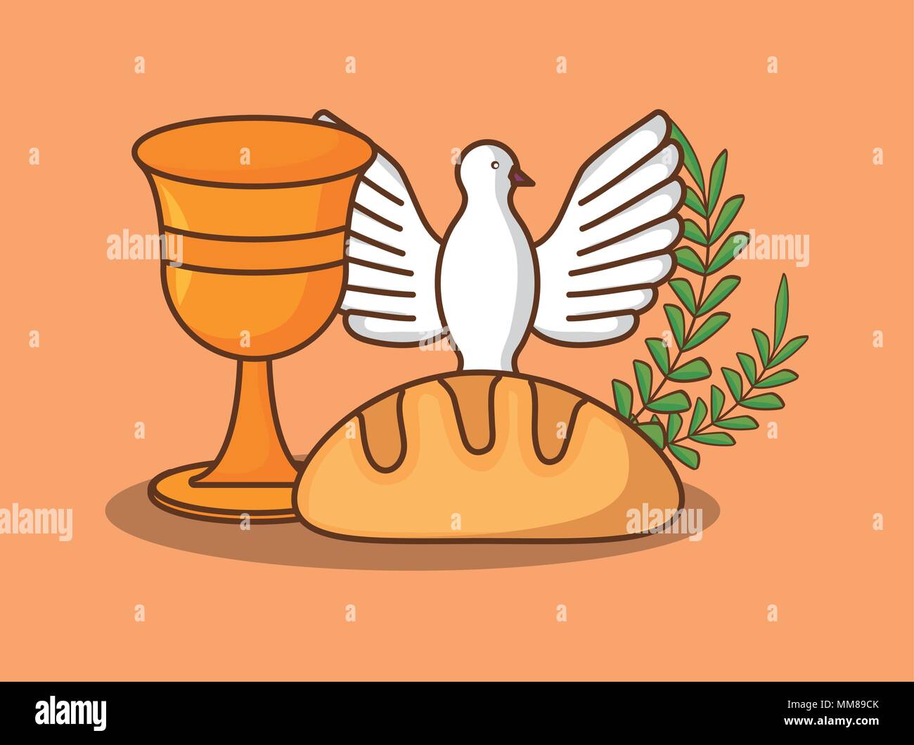 easter celebration design with holy grail and religious related icons ...