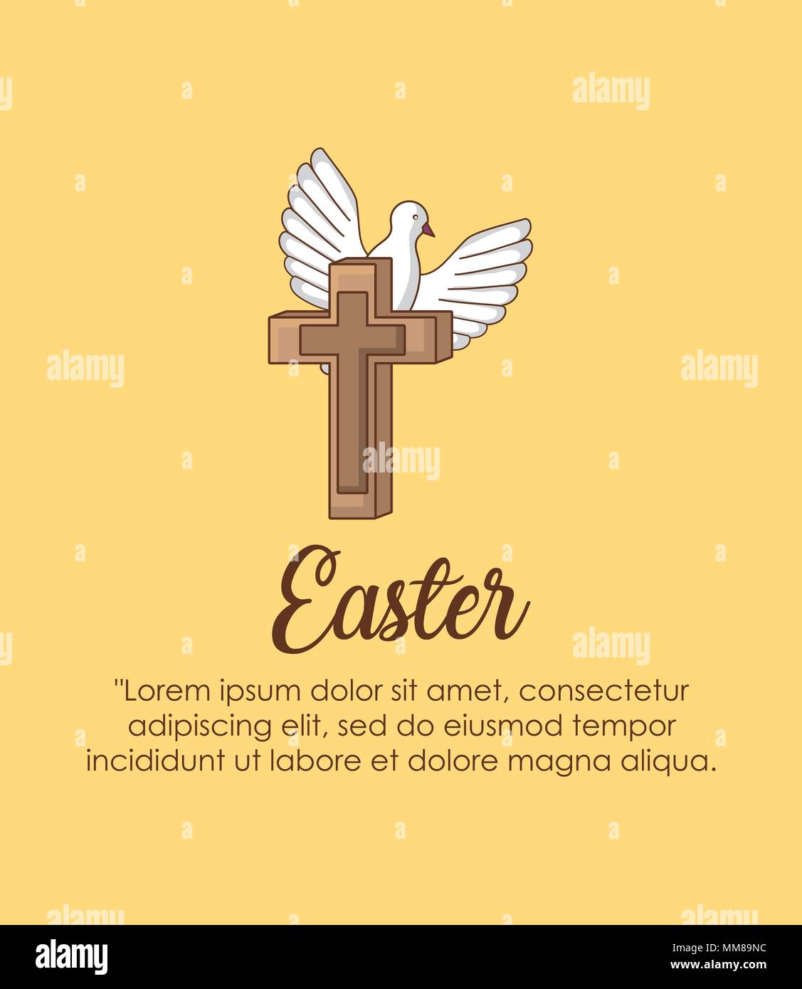 Infographic of easter design with religious cross and dove icon over ...