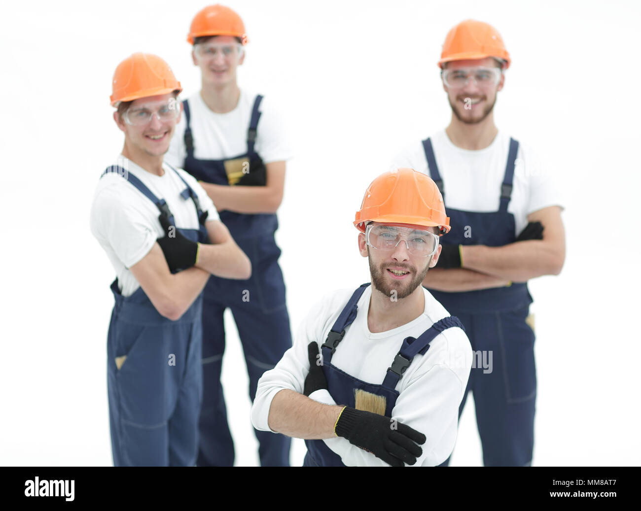 closeup.the foreman and construction team Stock Photo - Alamy
